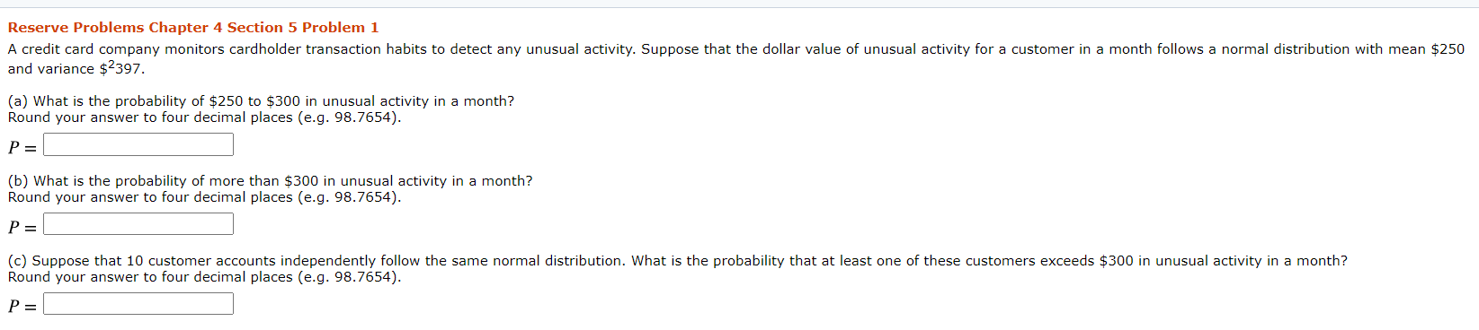 Solved Reserve Problems Chapter 4 Section 5 Problem 1 A | Chegg.com