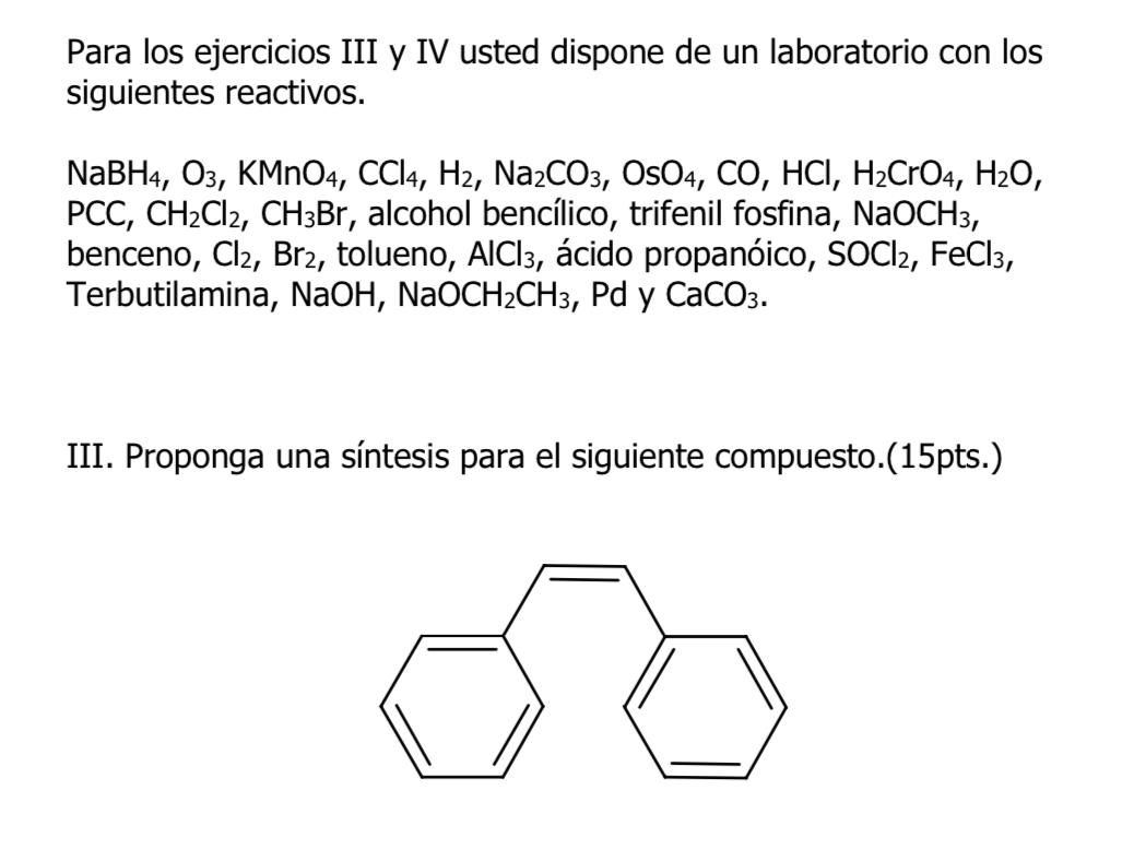 Solved Para los ejercicios III y IV usted dispone de un | Chegg.com