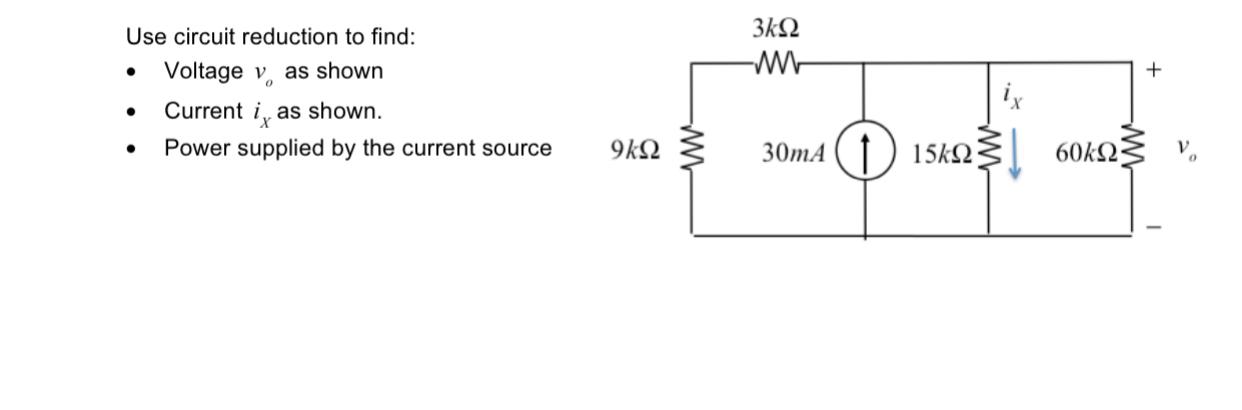 Solved 3k92 + Use circuit reduction to find: Voltage v, as | Chegg.com