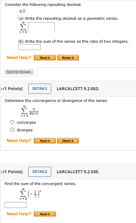Solved Consider the following repeating decimal. 0.5 (a) | Chegg.com