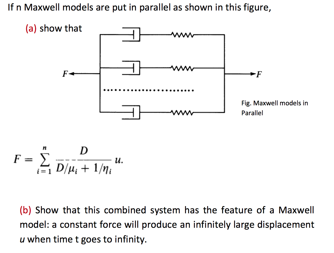If n Maxwell models are put in parallel as shown in | Chegg.com