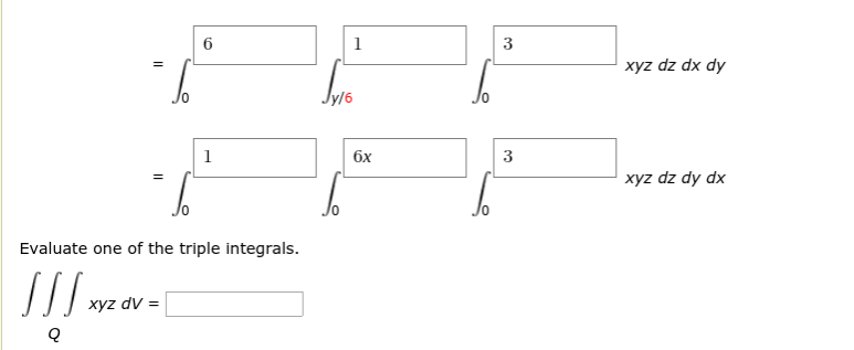 Solved Write a triple integral for f(x, y, z) = xyz over the | Chegg.com
