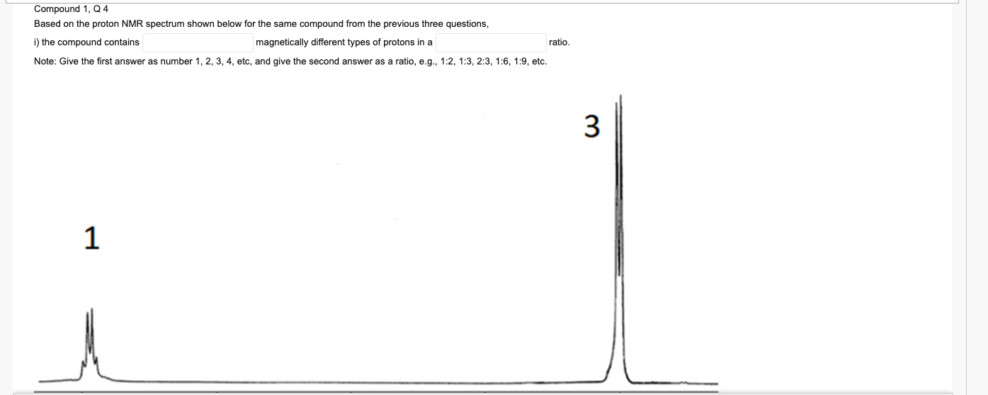 Solved Compound 1, Q4 Based on the proton NMR spectrum shown | Chegg.com
