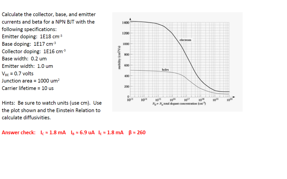 Calculate The Collector Base And Emitter Currents