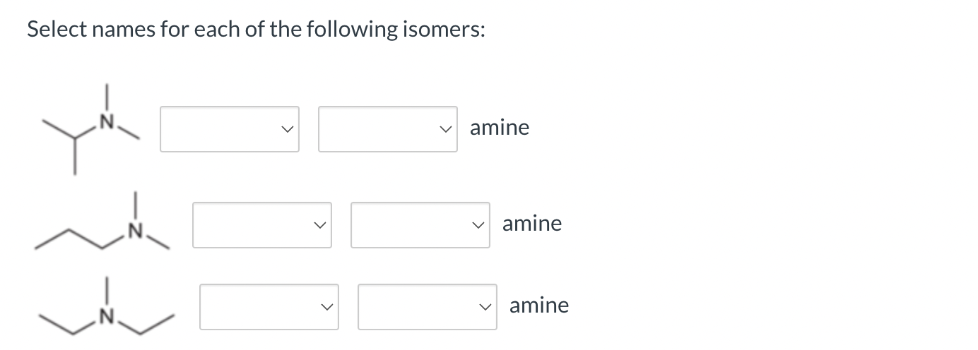 Select names for each of the following isomers: | Chegg.com