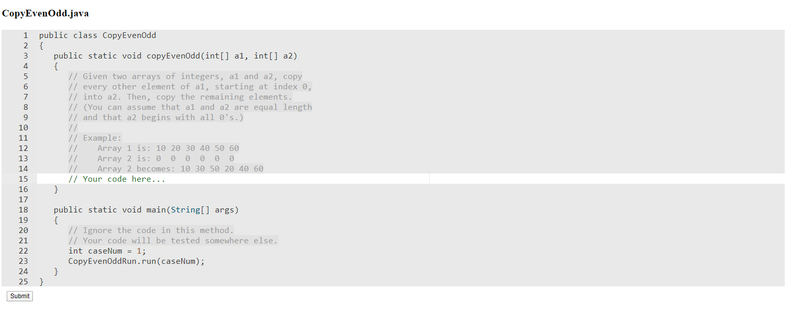 Solved CopyEven Odd.java 1 public class Copy Evenodd public | Chegg.com
