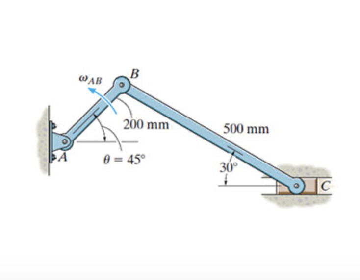 Solved Bar Ab Has An Angular Velocity ωab 10 Rad S