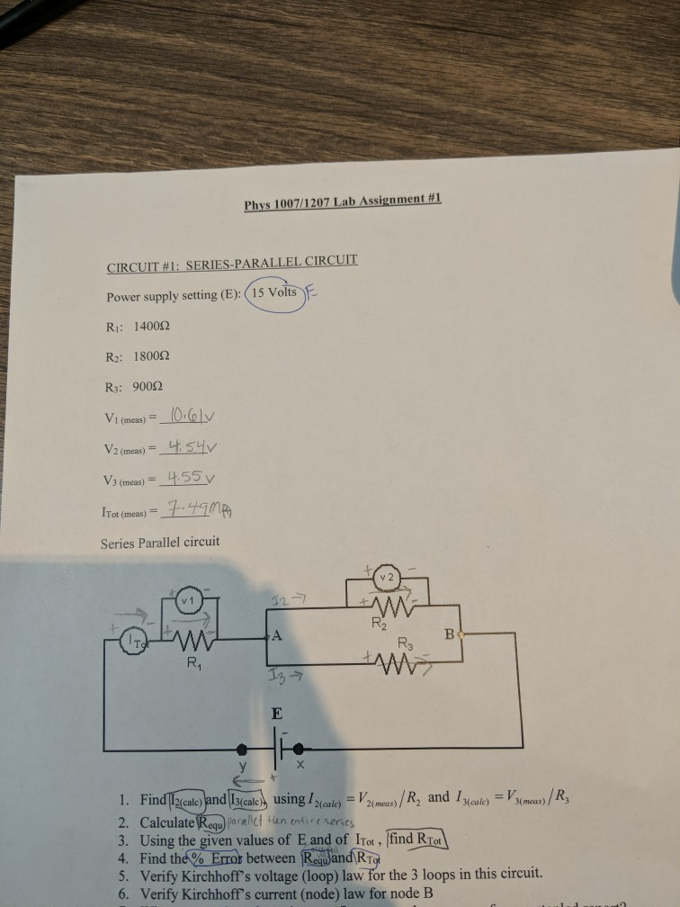 Solved Phys 1007/1207 Lab Assignment #1 CIRCUIT #1: | Chegg.com