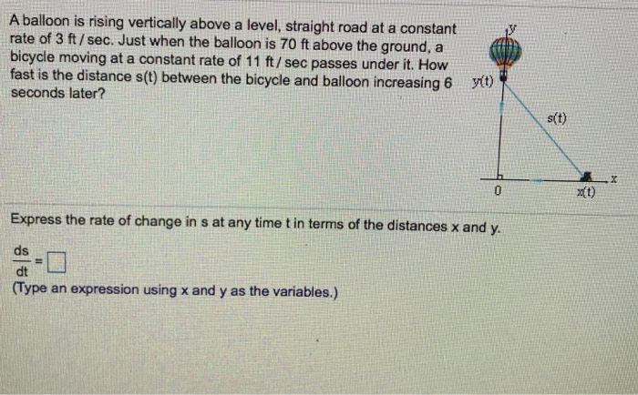 Solved A balloon is rising vertically above a level, | Chegg.com