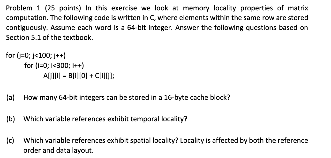 Solved Problem (25 points) In this exercise we look at | Chegg.com