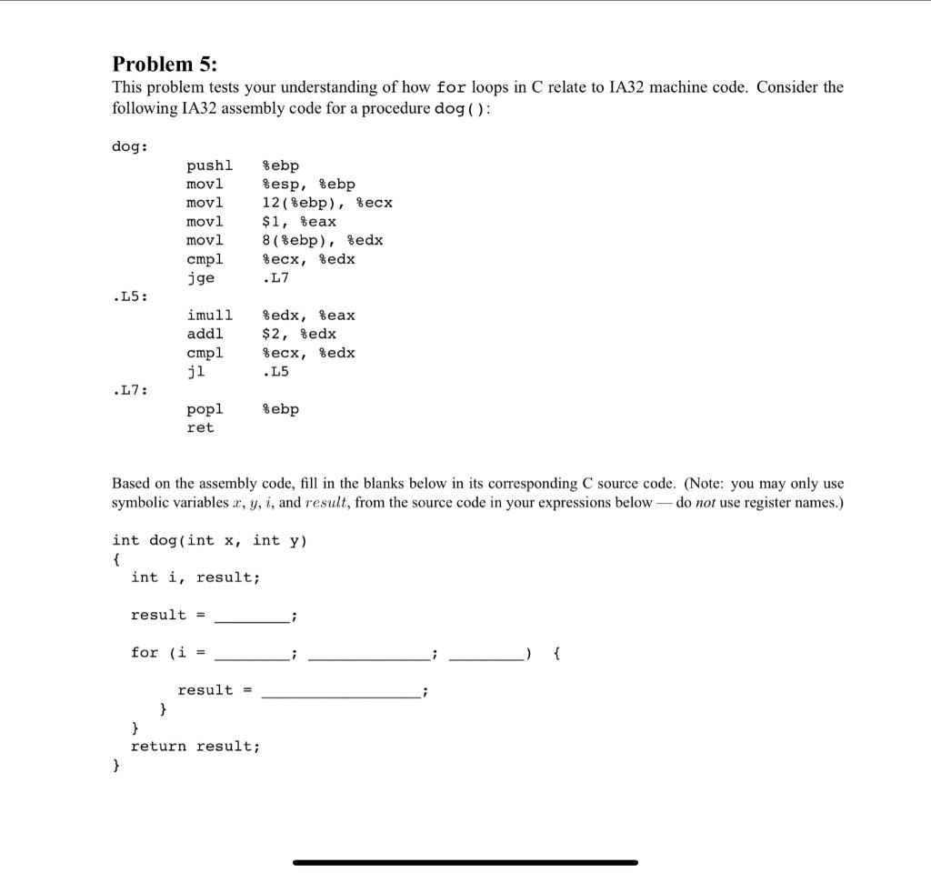 Solved Problem 5: This problem tests your understanding of | Chegg.com