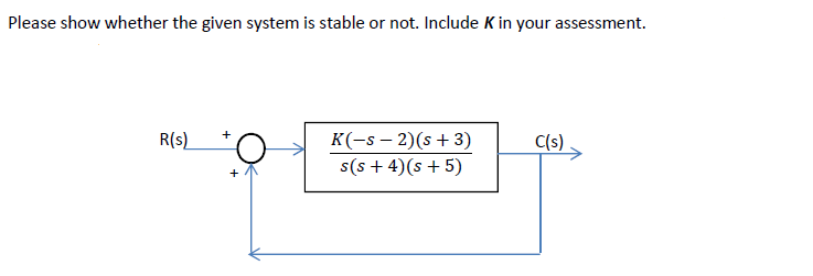 Solved Please show whether the given system is stable or | Chegg.com