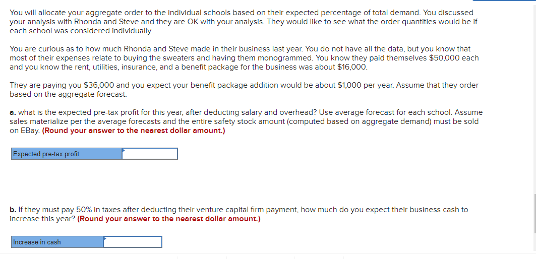 Analytics Exercise 20-4 (Algo) Big10Sweaters.com is a | Chegg.com