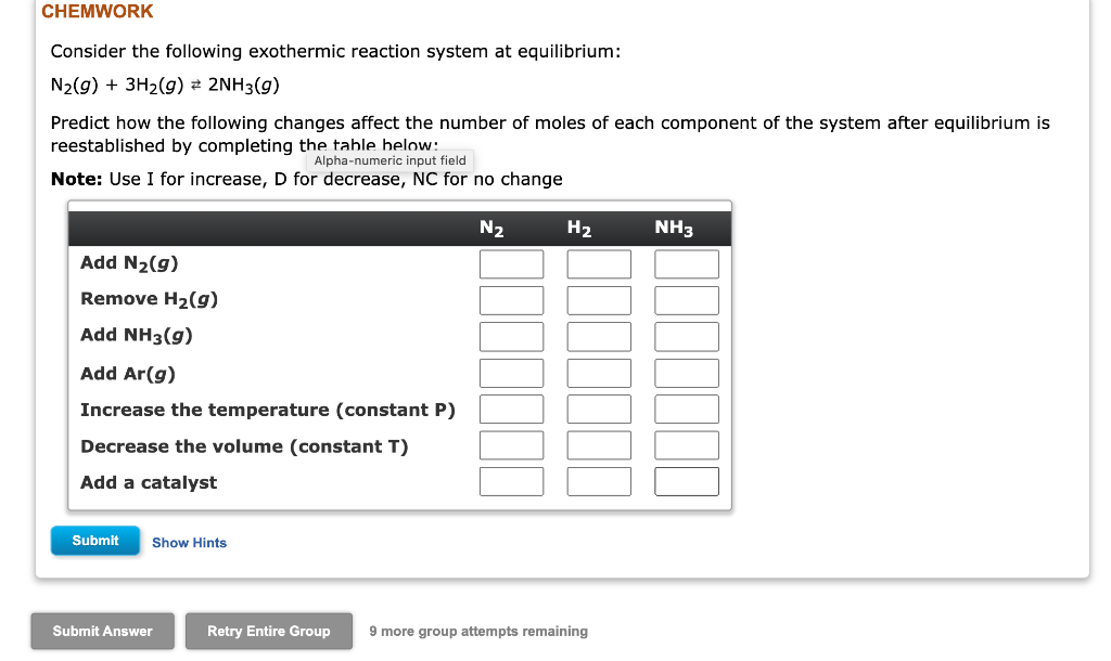 Solved CHEMWORK Consider the following exothermic reaction | Chegg.com