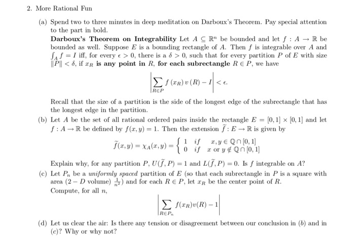 Solved 1 2. More Rational Fun (a) Spend two to three minutes | Chegg.com