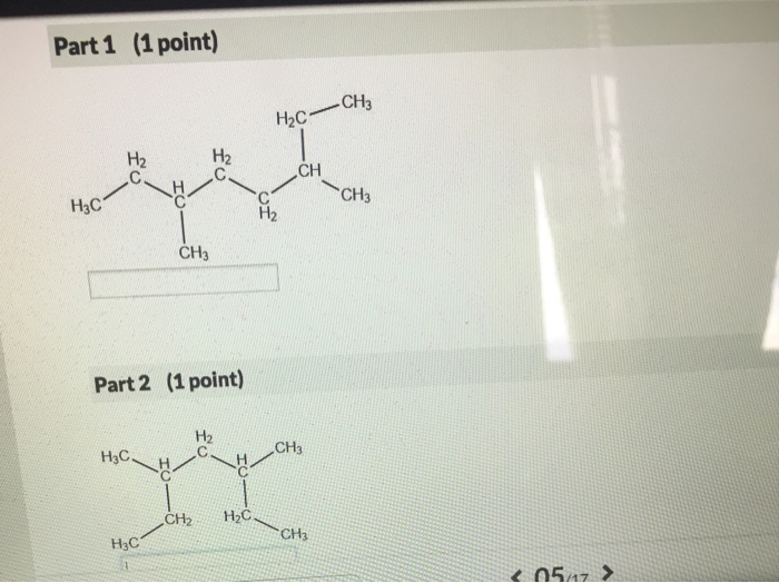 Solved Part 1 (1 point) H2C H2 CH3 ??? H2 CH3 Part 2 (1 | Chegg.com