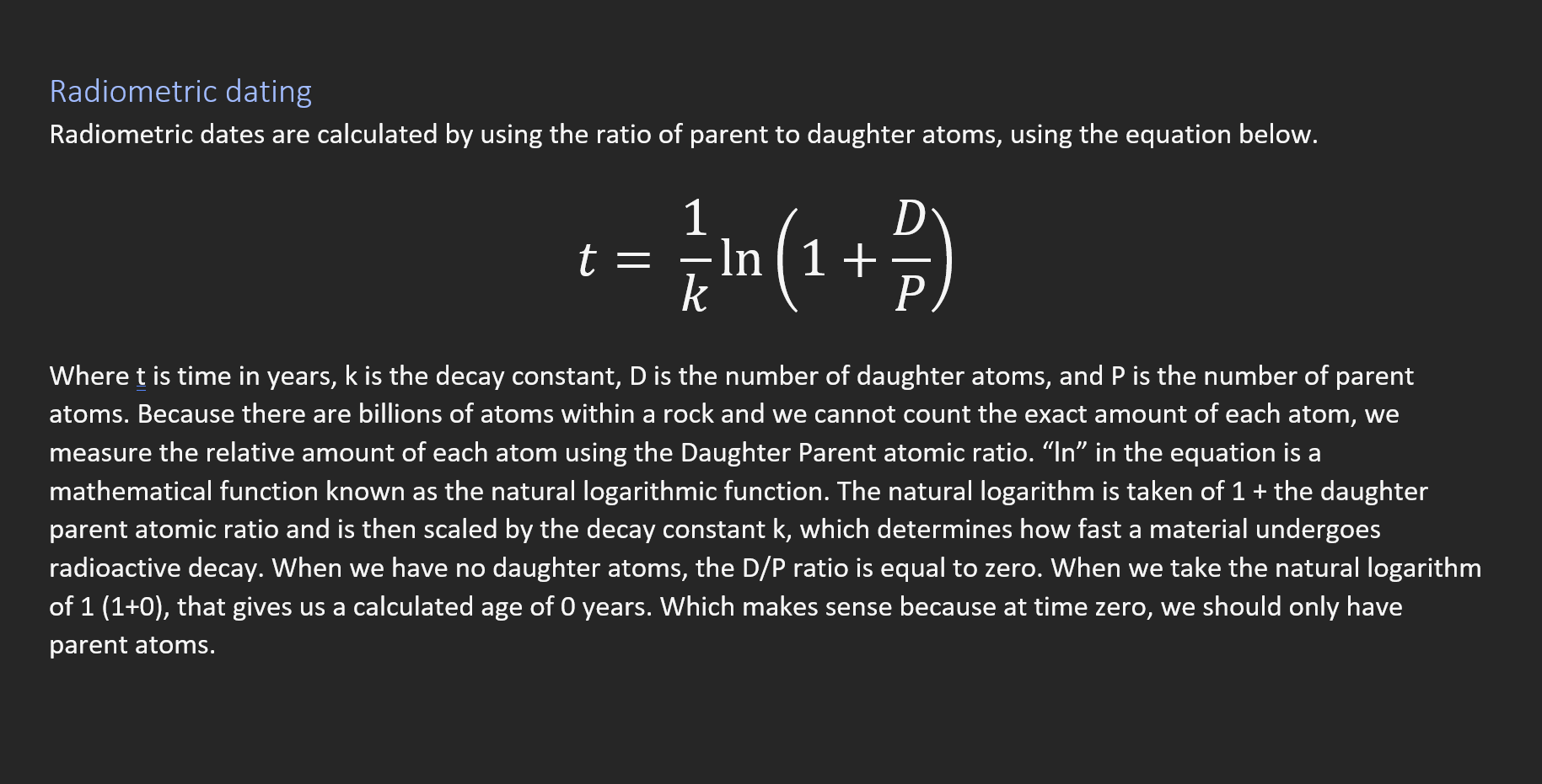 Radiometric dating Radiometric dates are calculated | Chegg.com