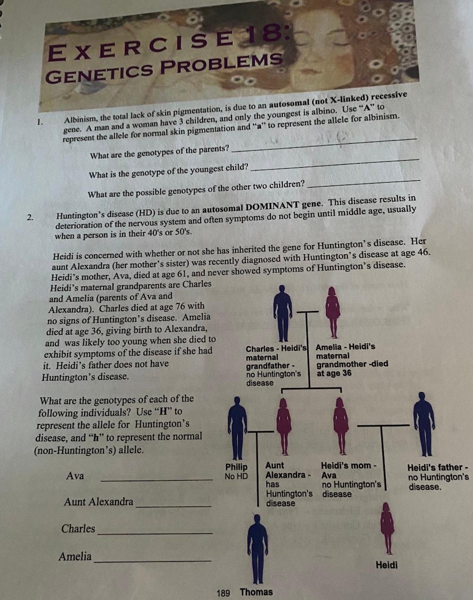 Solved 1. Albinism, the total lack of skin pigmentation, is | Chegg.com