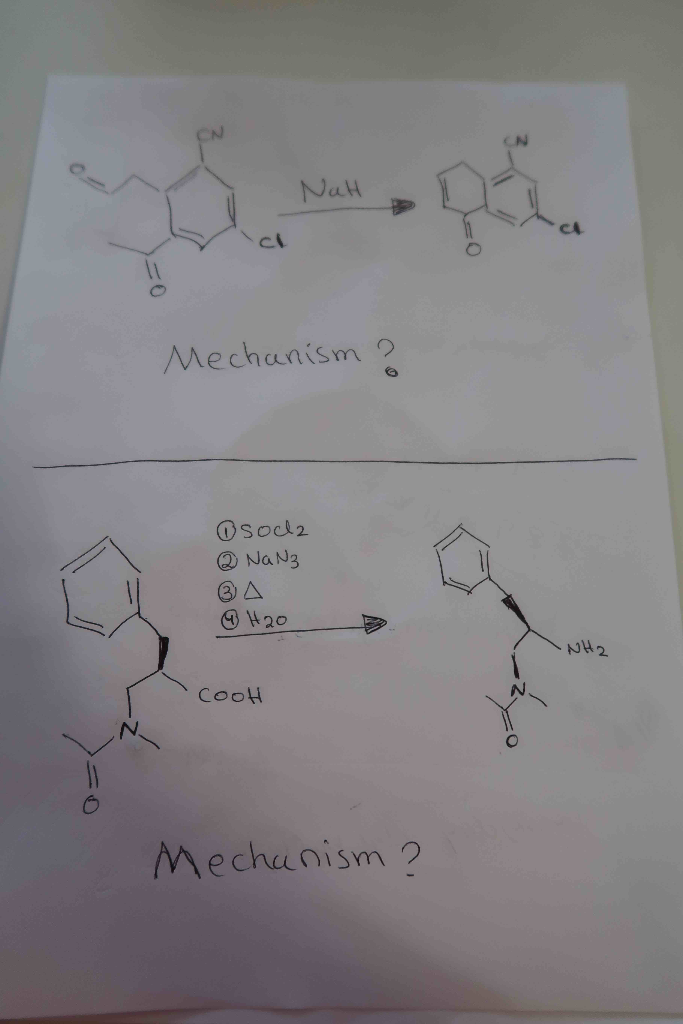 Solved Nah Mechanism ? osoda @ NaN3 ⓇA 9 H2O NH2 CooH | Chegg.com