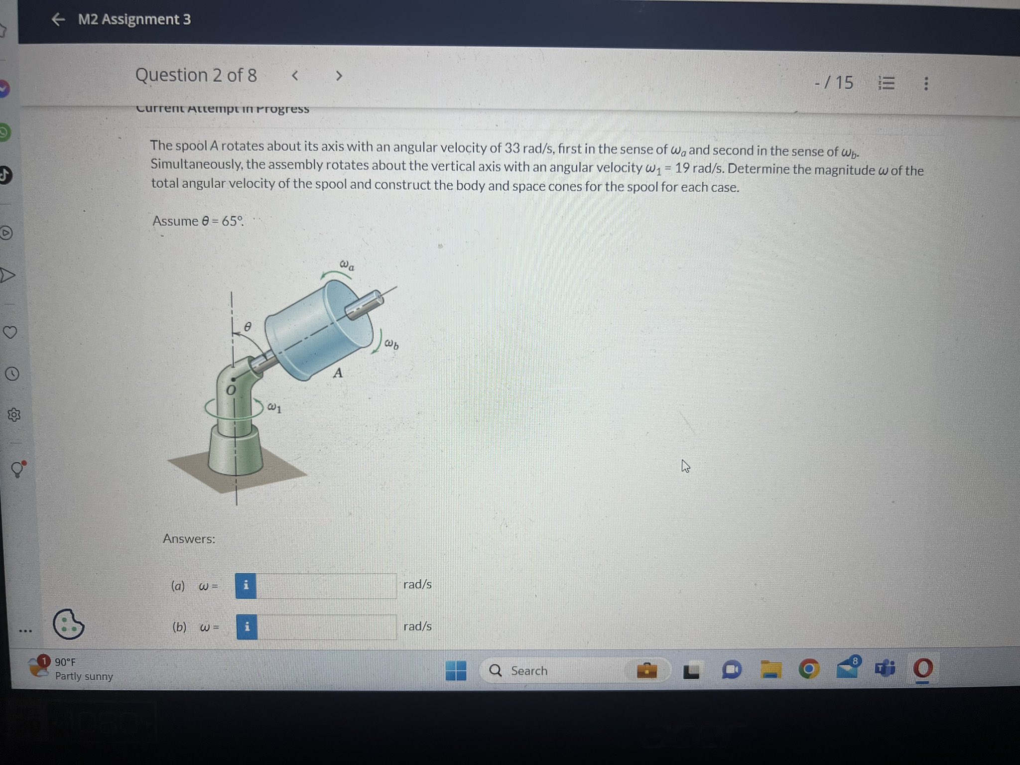 Solved The spool A rotates about its axis with an angular | Chegg.com