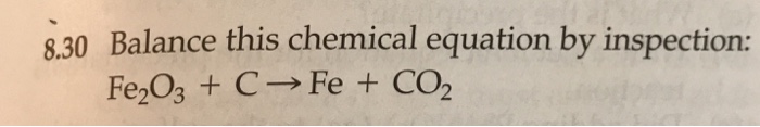 Solved 8.30 Balance this chemical equation by inspection: | Chegg.com