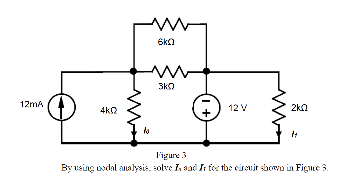 Solved By using nodal analysis, solve Io and I1 for the | Chegg.com