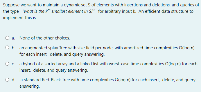 Solved Suppose we want to maintain a dynamic set S of | Chegg.com