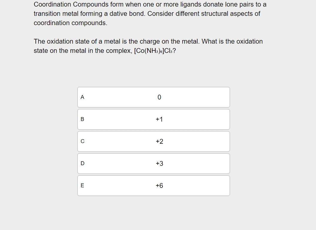 Solved Coordination Compounds form when one or more ligands | Chegg.com
