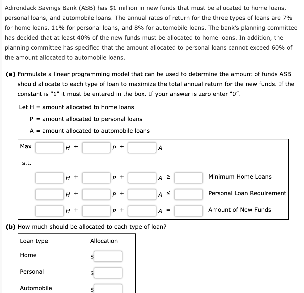 Solved Adirondack Savings Bank (ASB) has \\( \\$ 1 \\) | Chegg.com