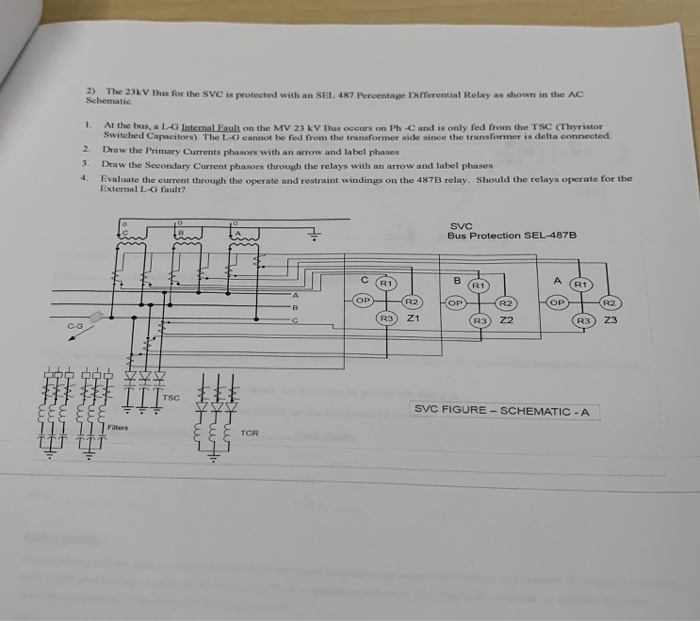 2) The 23kV Bus for the SVC is protected with an SEL. | Chegg.com