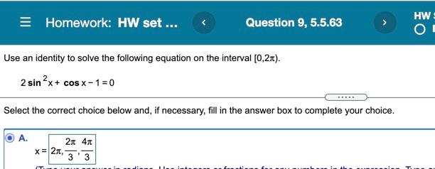 Solved HW: Homework: HW set ... Question 9, 5.5.63 > Use an | Chegg.com
