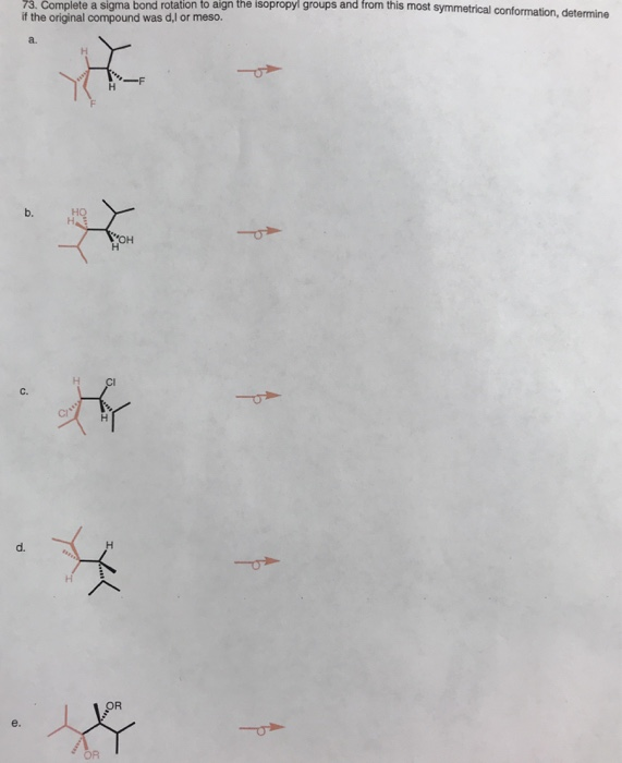 Solved Complete a sigma bond rotation to aign the isopropyl | Chegg.com