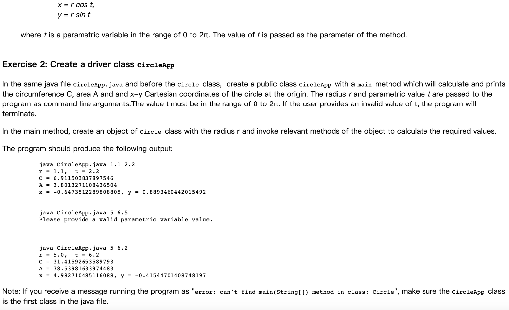 Solved Exercise 1: Implement the class Circle The circle | Chegg.com Solved Exercise 1: Implement the class Circle The circle | Chegg.com