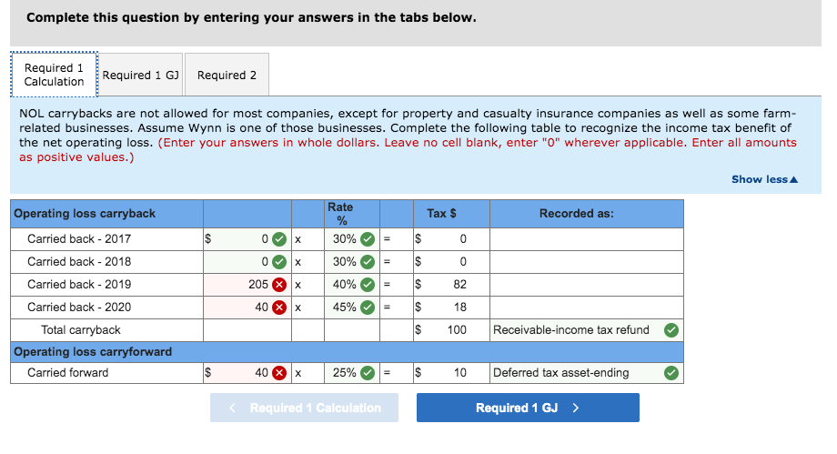 Solved Exercise 16-25 (Algo) Net operating loss carryback | Chegg.com