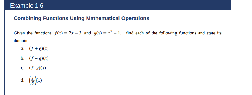 Solved Example 1 6 Combining Functions Using Mathematical