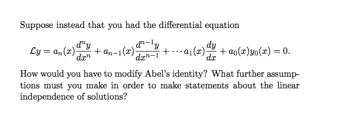 Solved For the nth order differential equation dxn dxn-1 we | Chegg.com