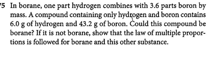 Solved 5 In borane, one part hydrogen combines with 3.6 | Chegg.com