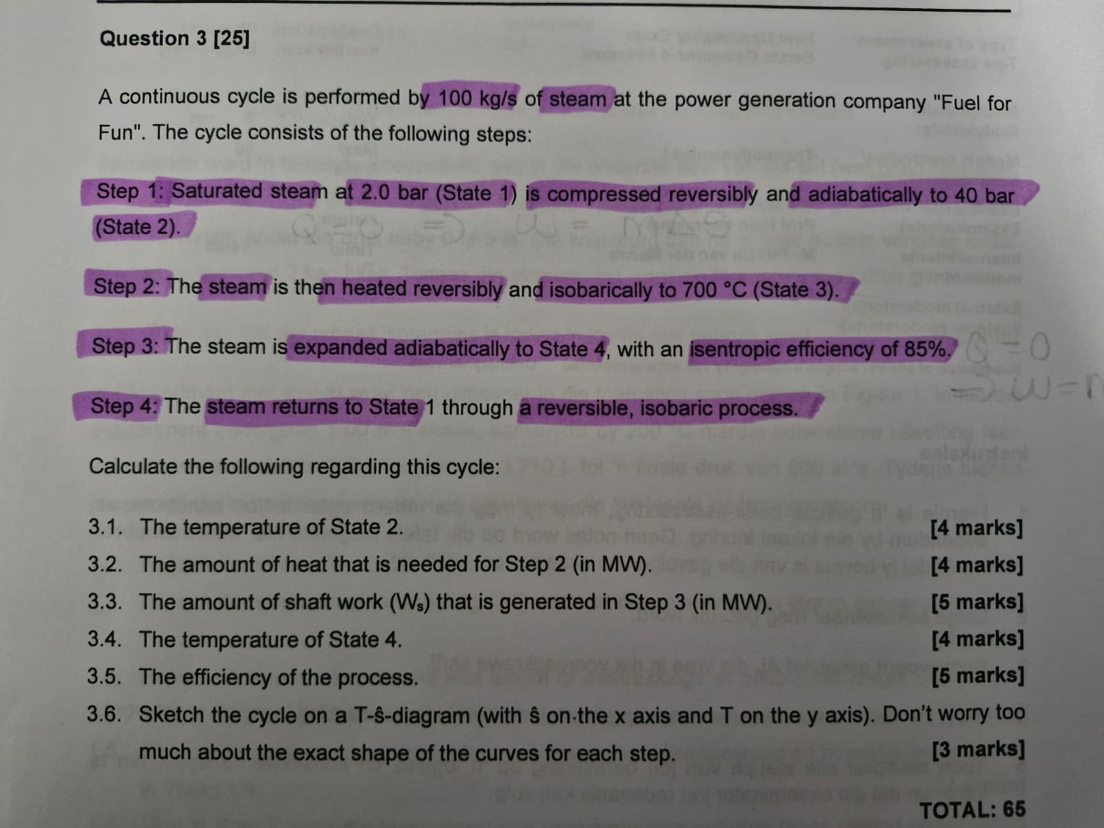 Solved Question 3 [25]A continuous cycle is performed by | Chegg.com