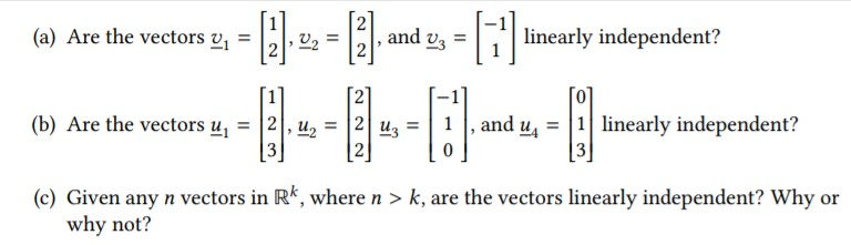 Solved a) Are the vectors E.-Ilt-Rand E-11-early | Chegg.com