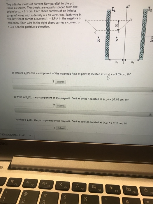 Solved Two infinite sheets of current flow parallel to the | Chegg.com