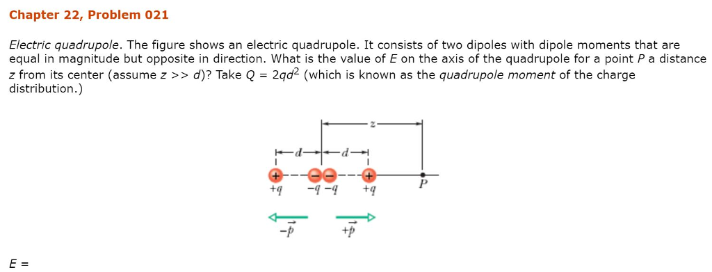 Solved Chapter 22, Problem 021 Electric quadrupole. The | Chegg.com