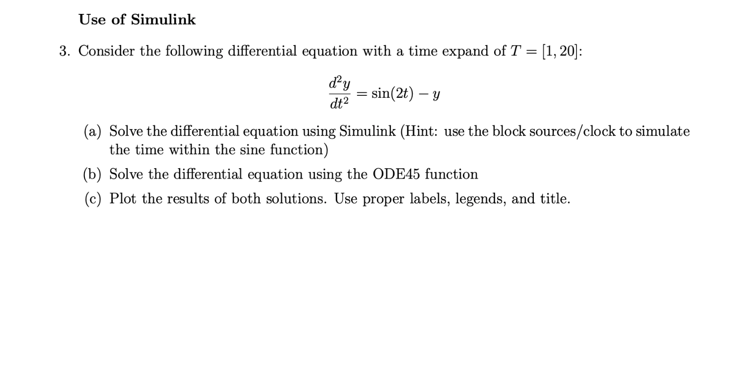 Solved Please Answer The Following Question Using Matlab 