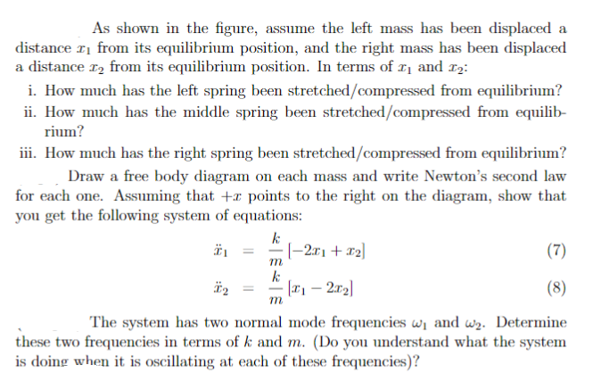 Solved Consider the system of two equal masses M joined | Chegg.com