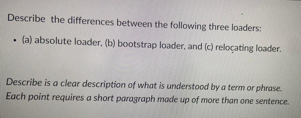 Solved Describe the differences between the following three | Chegg.com