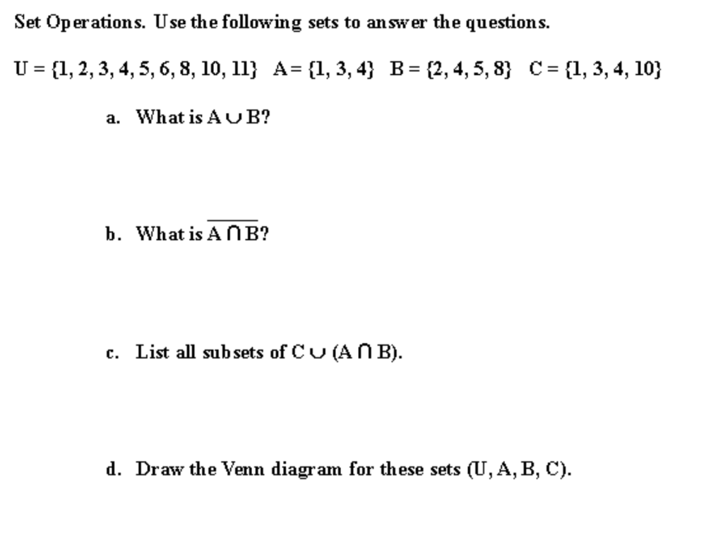 Solved Question about set operations. Reason | Chegg.com