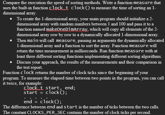 Solved Compare The Execution The Speed Of Sorting Methods 4902