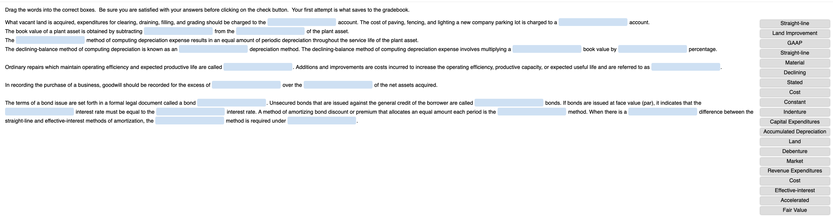 Solved Drag the words into the correct boxes. Be sure you | Chegg.com