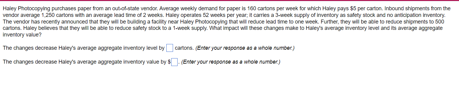 Solved Haley Photocopying purchases paper from an | Chegg.com