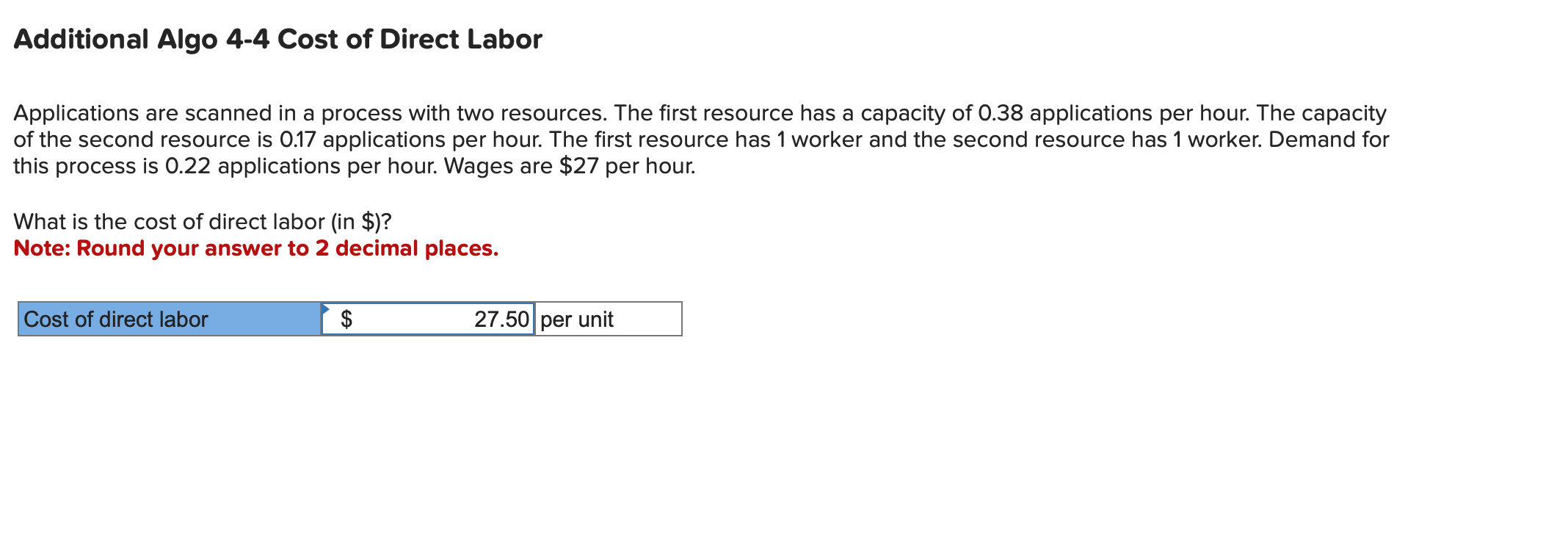 Solved Additional Algo 4-4 ﻿Cost of Direct LaborApplications | Chegg.com