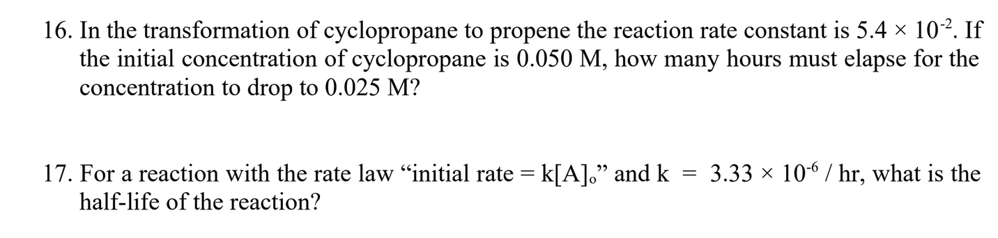 Solved 16. In the transformation of cyclopropane to propene | Chegg.com